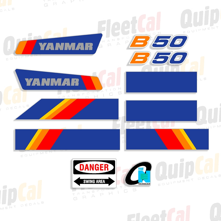 Yanmar B50 - ONE Excavator Marking Decal Set – Truck and Equipment Decals
