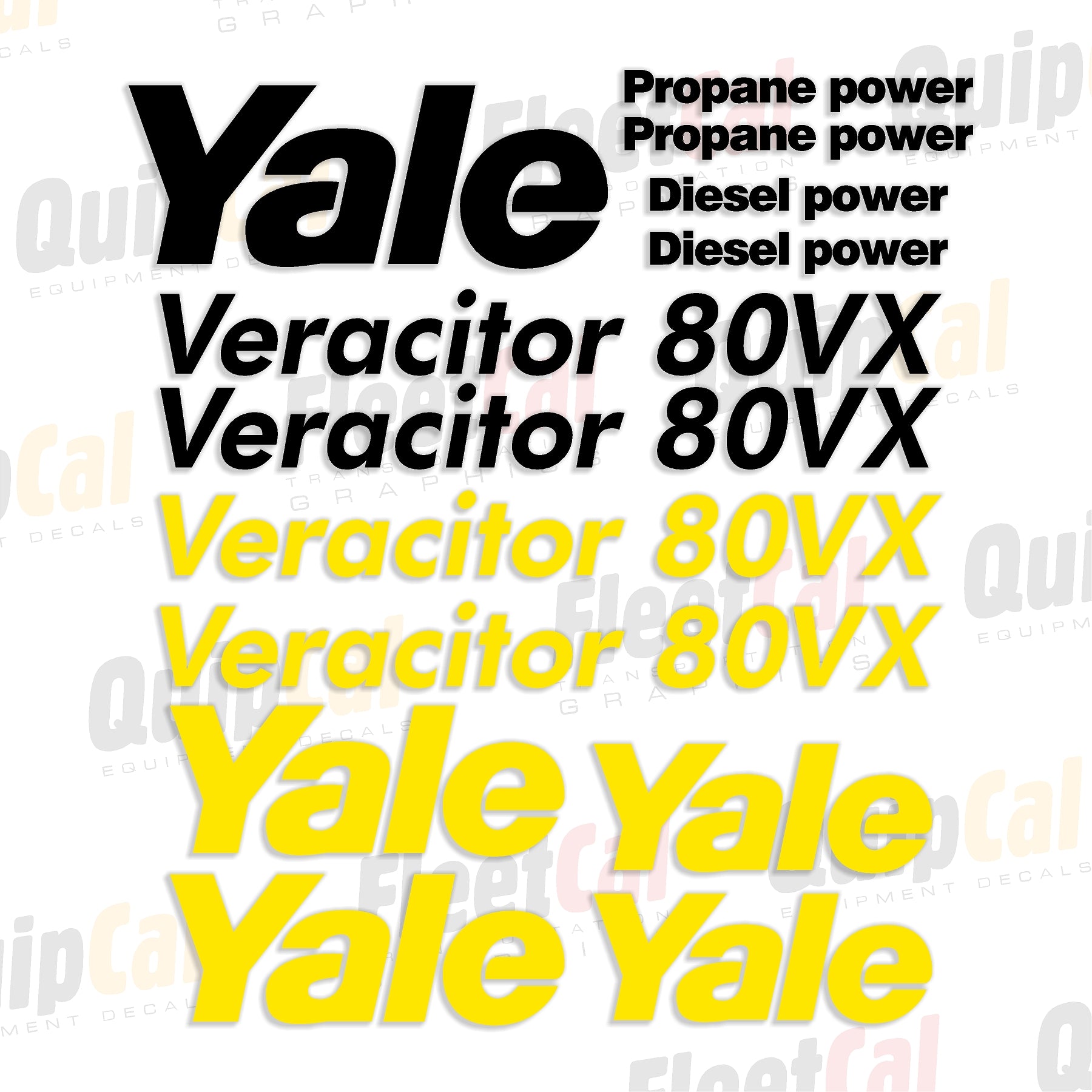 Yale 80VX Veracitor Forklift Marking Decal Set – Truck and Equipment Decals