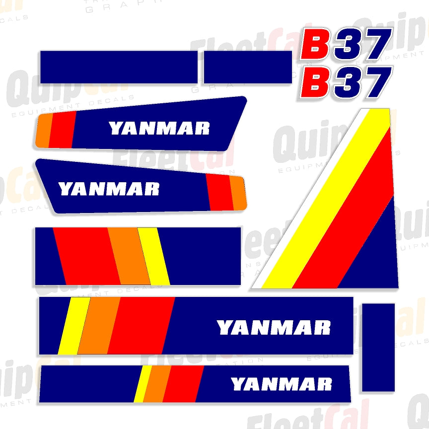 Yanmar B37 Excavator Marking Decal Set – Truck and Equipment Decals
