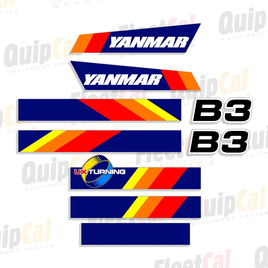 Yanmar B3 Excavator Marking Decal Set - UX Turning Version – Truck and Equipment Decals