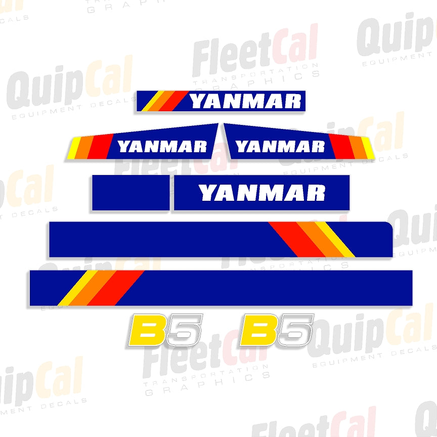Yanmar B5 Excavator Marking Decal Set – Truck and Equipment Decals