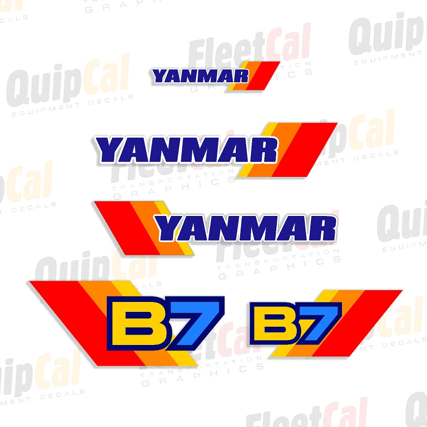 Yanmar B7 Excavator Marking Decal Set – Truck and Equipment Decals