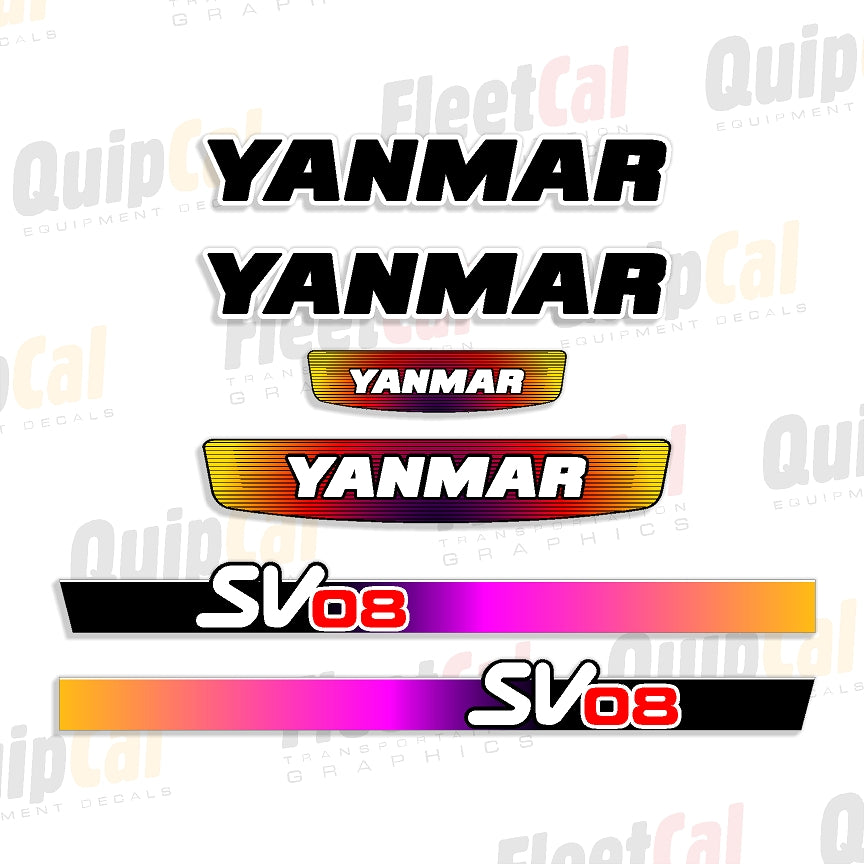 Yanmar SV08 Excavator Marking Decal Set - Late Model – Truck and ...
