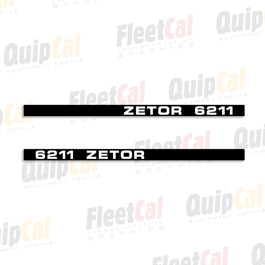 Zetor 6211 Tractor Hood Marking Decal Set – Truck and Equipment Decals